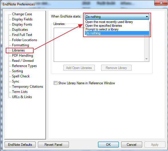 EndNote-如何设置默认打开Library的方式