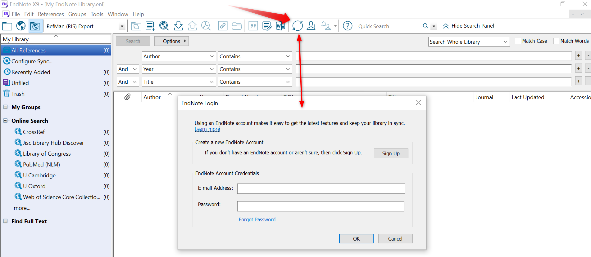 EndNote: EndNote X6 and later with EndNote online using Sync