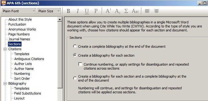 EndNote: Creating chapter bibliographies