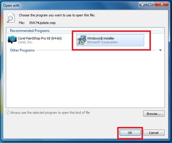 EndNote: Unable to install update manually. MSP file opens with Corel ...