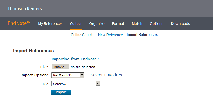 EndNote online: Transferring references from RefWorks