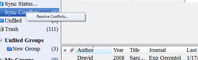 EndNote: Resolve Sync Conflicts