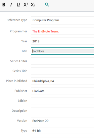 EndNote X9 and EndNote 20: Citing the EndNote program as a reference