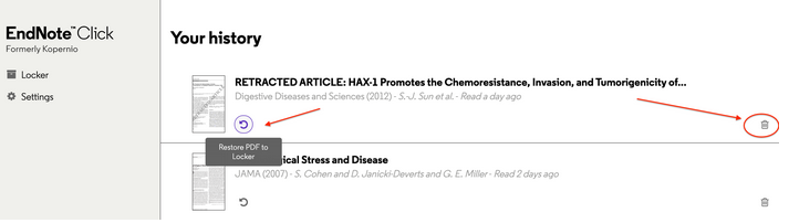 EndNote Click: What is EndNote Click History?