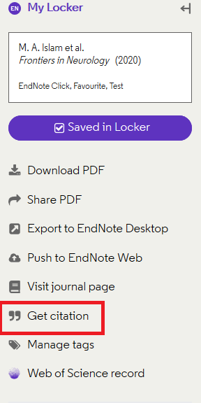EndNote Click: How do I change the citation format in EndNote Click?