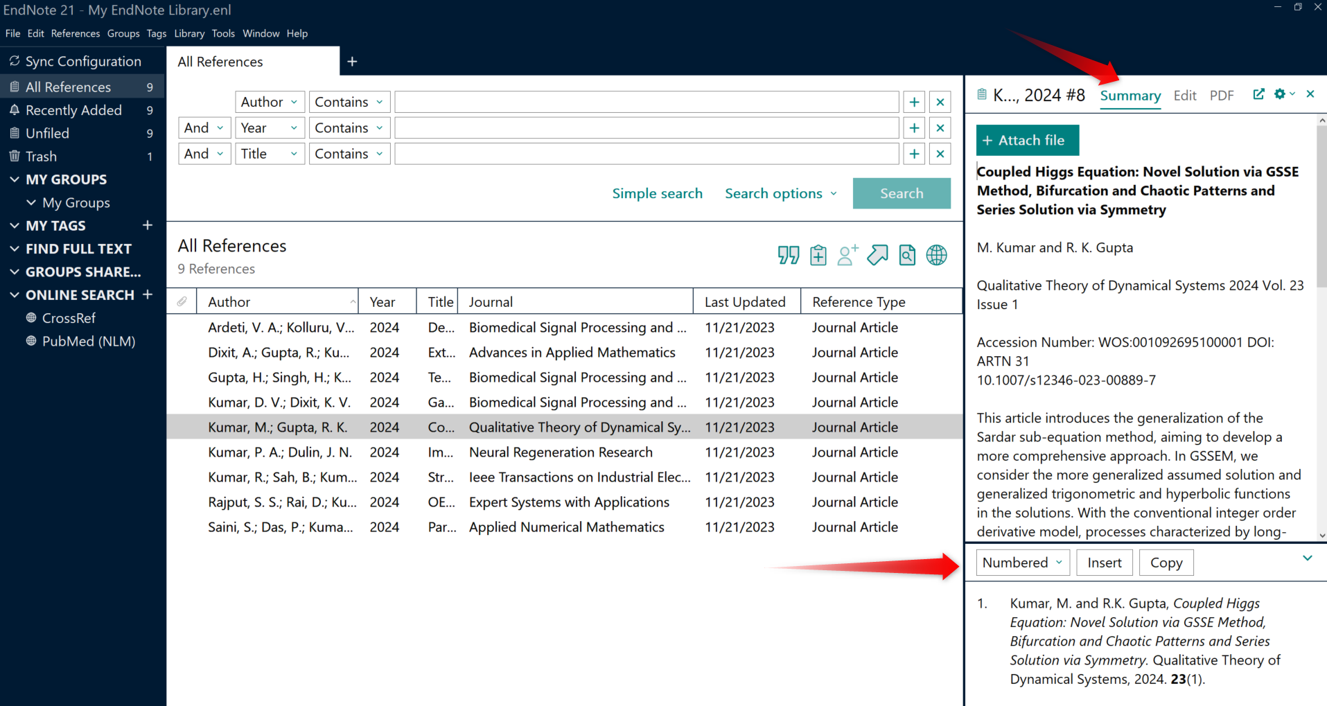 EndNote: Printing References