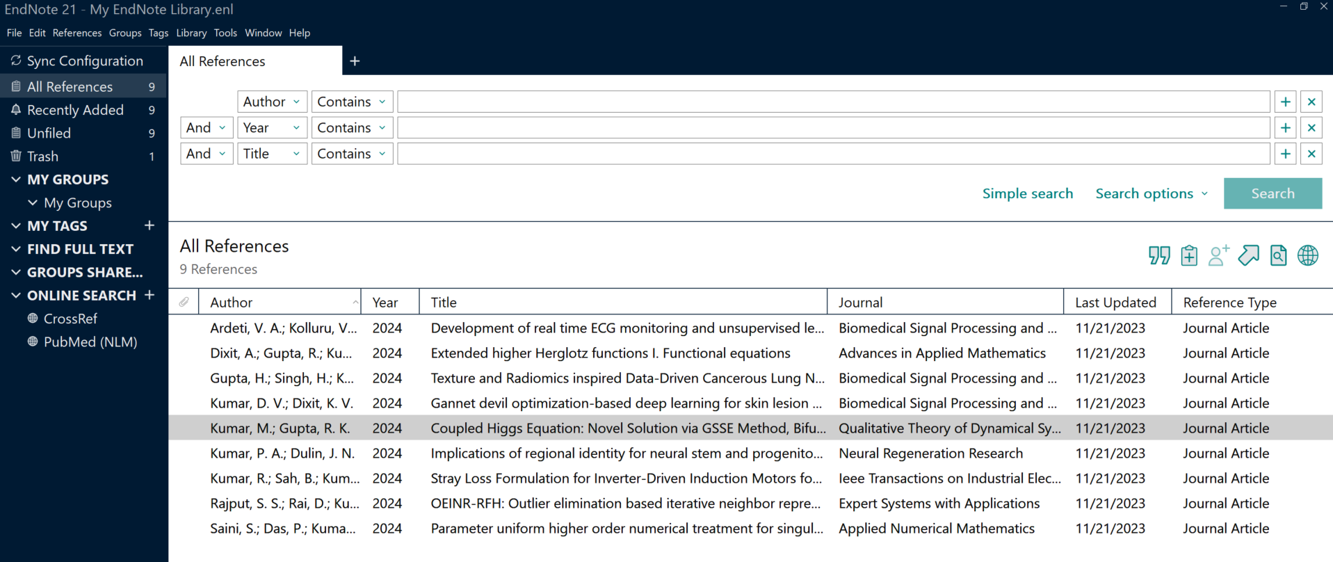 EndNote: Printing References