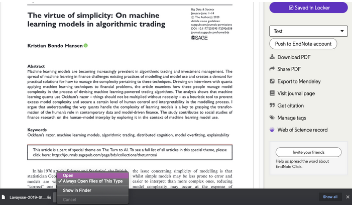 EndNote Click: How to export references to EndNote Desktop
