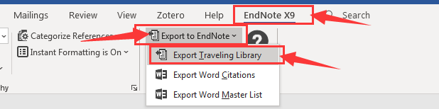 EndNote: Word 插件中Export Traveling Library 功能介绍