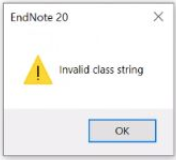 EndNote online: CWYW 에러, “클래스가 등록되지 않았습니다” 혹은 “잘못된 클래스 문자열입니다.”