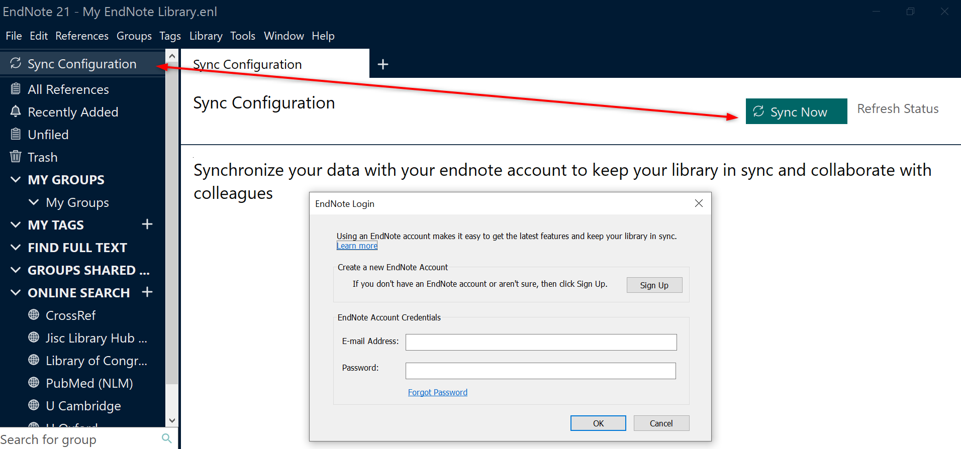 EndNote: EndNote X6 and later with EndNote online using Sync