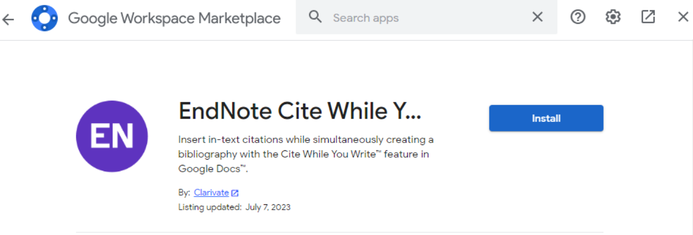 EndNote Google Docs CWYW