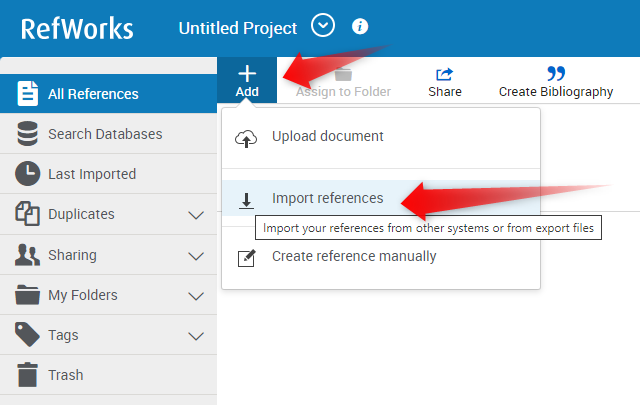 EndNote: Importing references from EndNote to RefWorks