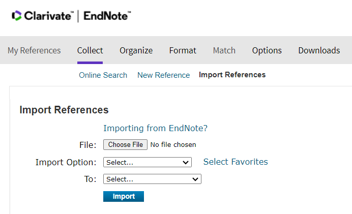 EndNote online: Transferring references from RefWorks