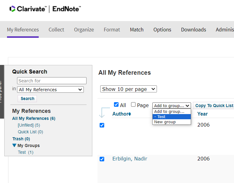 EndNote online: Transferring references from RefWorks