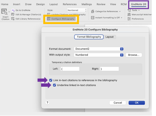 EndNote: Link in-text Citations to Bibliography