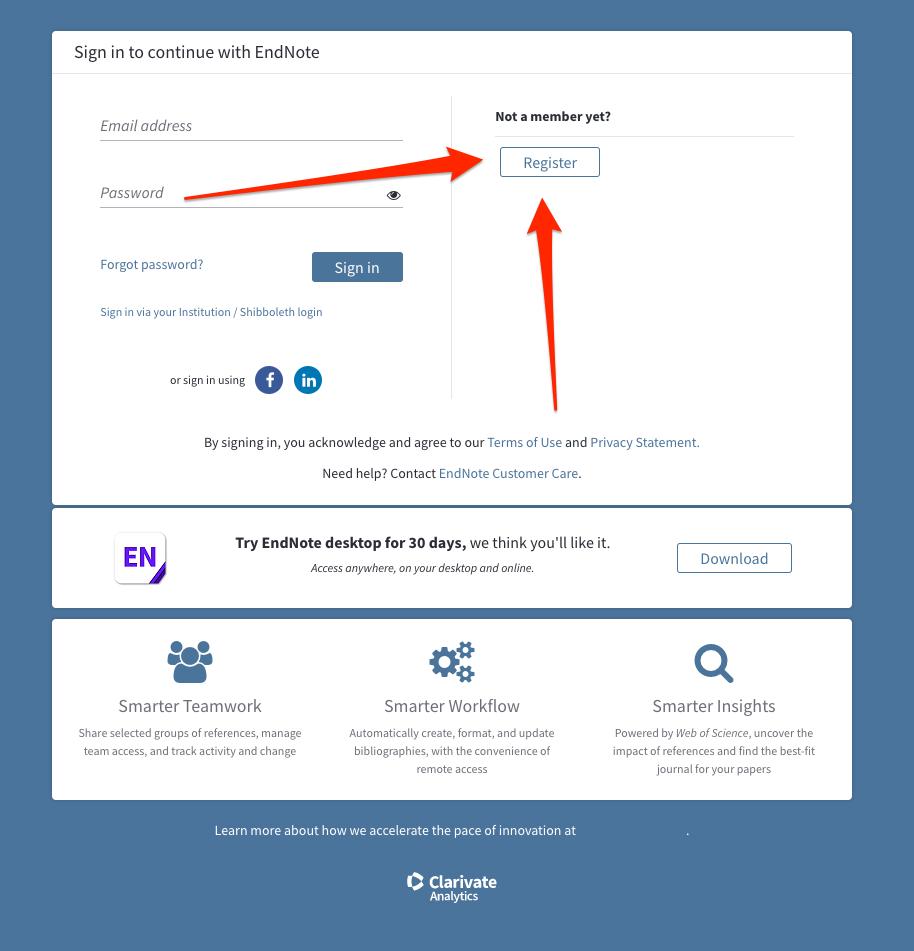 EndNote: EndNote registration could not be completed at this time