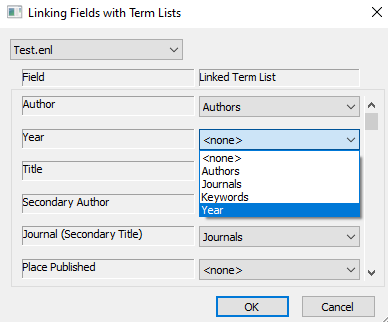 EndNote: Creating a New Term List and Linking to field