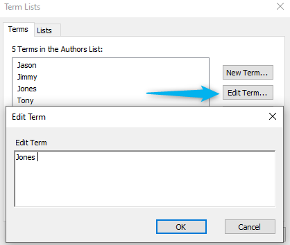 EndNote: Adding/Modifying Terms to a Term List