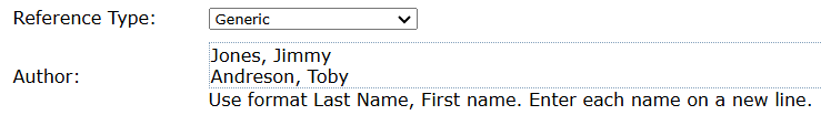 How to enter Author Names