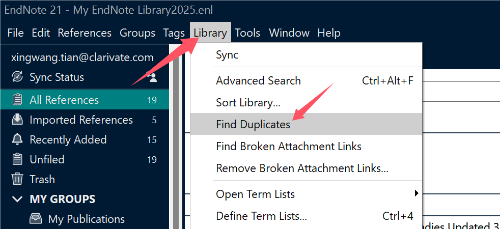 EndNote: 如何在Windows 版本EndNote 21 软件中批量删除重复文献