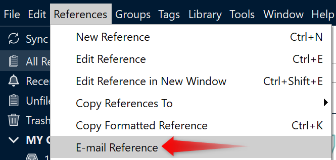 EndNote: Setting Outlook or Mac Mail default for Email Reference