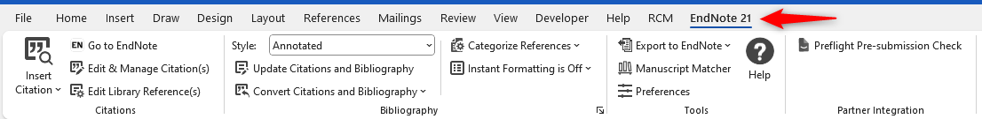 EndNote: Insert Citation icon in EndNote is greyed out