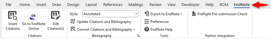 EndNote: Insert Citation icon in EndNote is greyed out