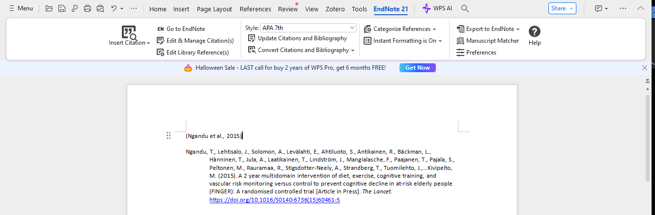 EndNote: Compatibility with WPS Writer (Windows)