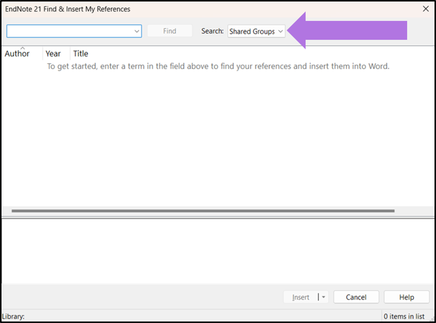 EndNote: Citing References from Shared Groups