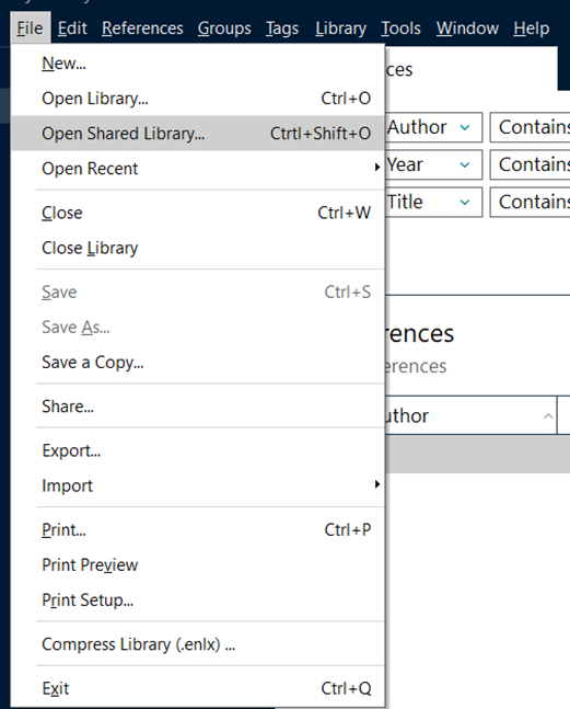 EndNote: Library sharing and editing