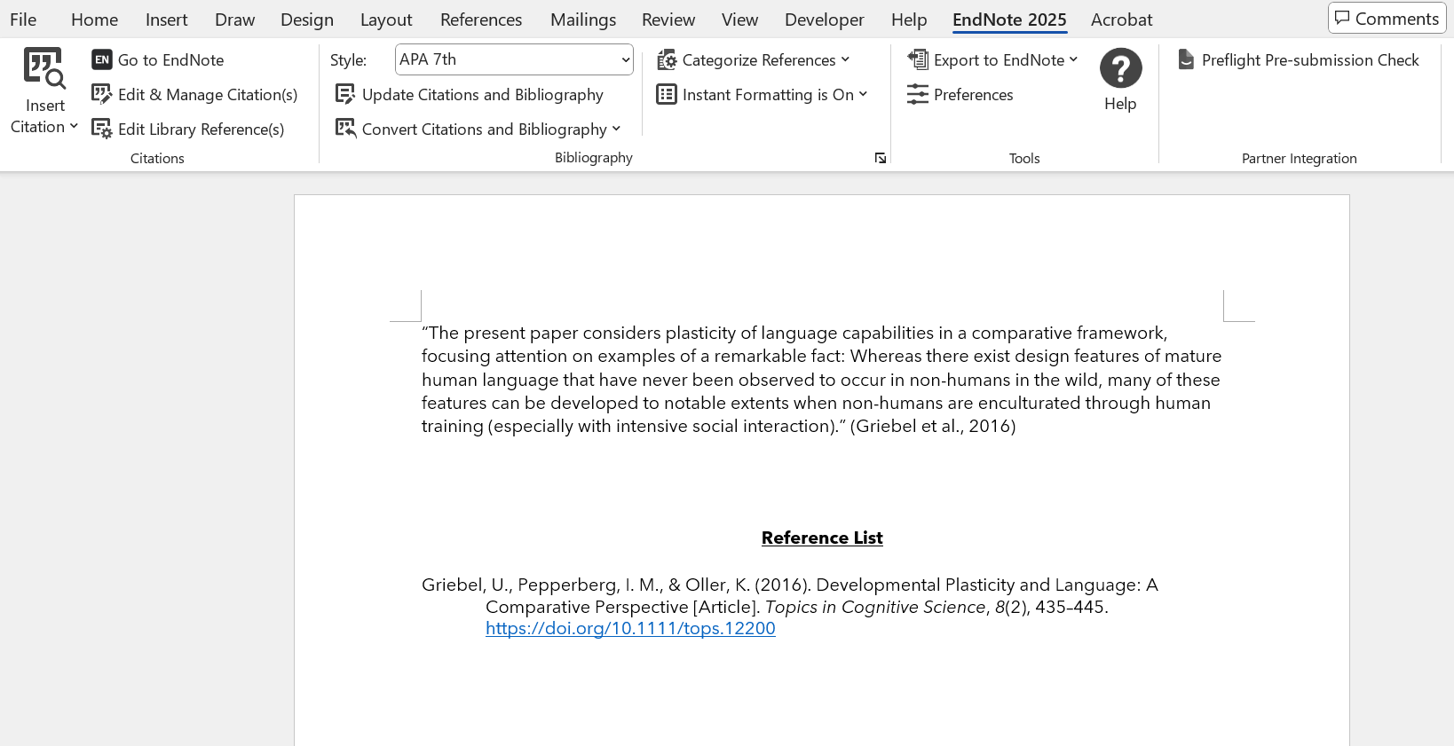 EndNote 2025: Cite from a PDF