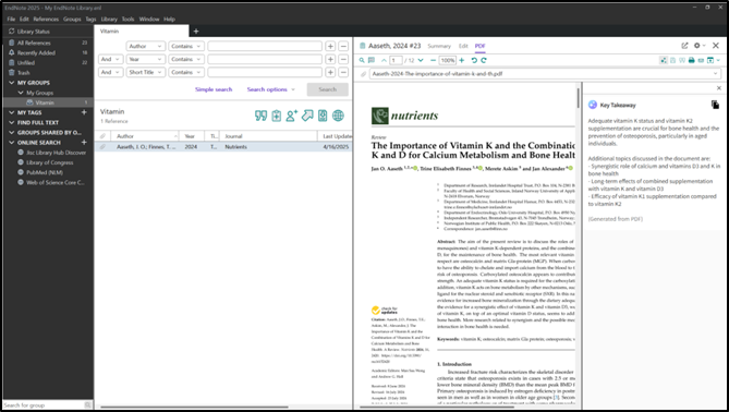 EndNote 2025: AI Key Takeaway