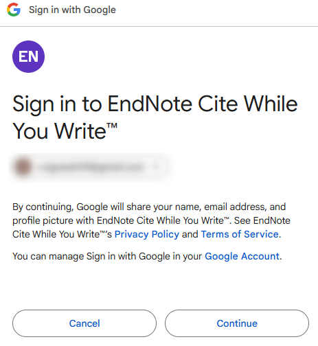 EndNote: Google Docs CWYW