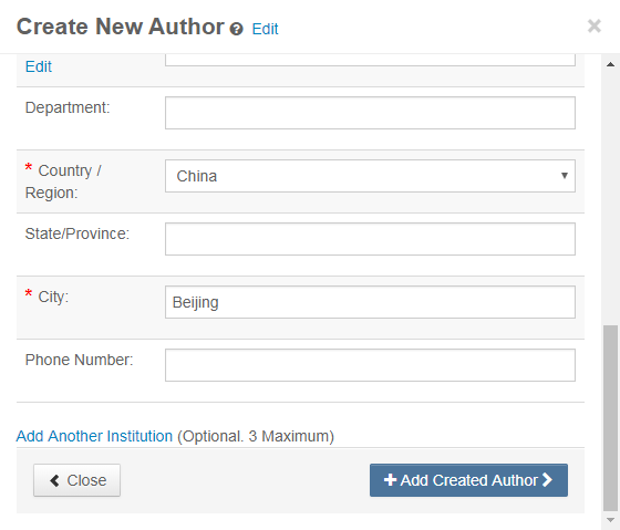 ScholarOne-在ScholarOne投审稿系统中添加作者步骤说明