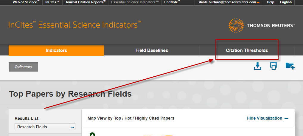 Essential Science Indicators: Citation Thresholds for Scientists ...