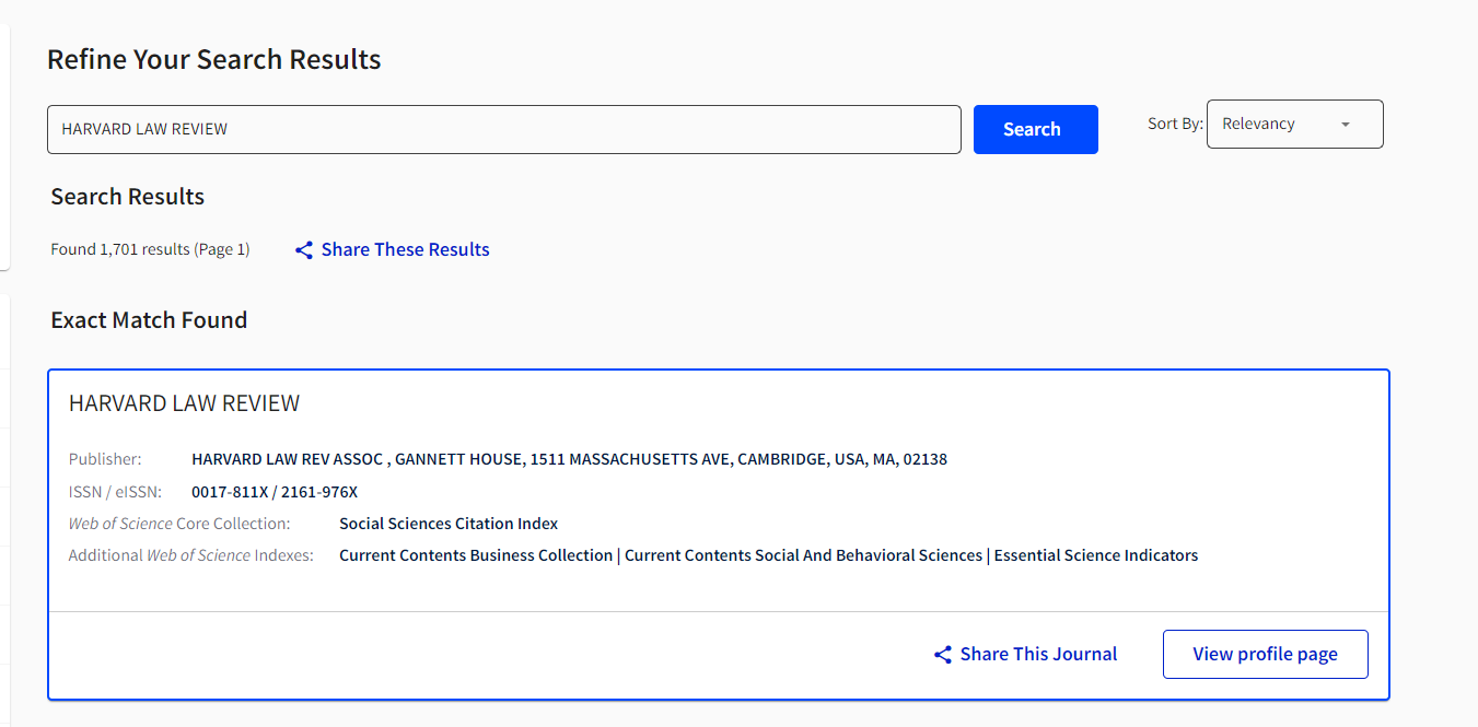 Web of Science： 如何使用Master Journal List网站查询期刊收录信息