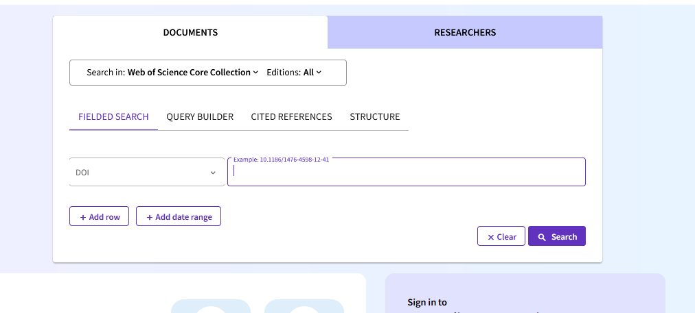 Web of Science: Inclusion of ORCID numbers